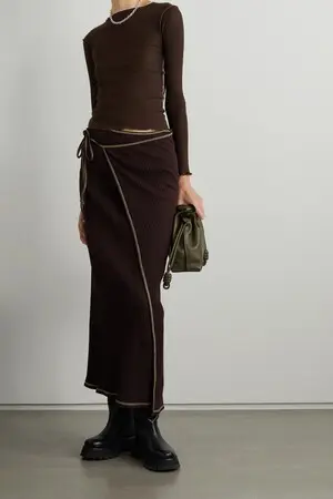 BASERANGE Vein Ribbed Organic Cotton-jersey Top