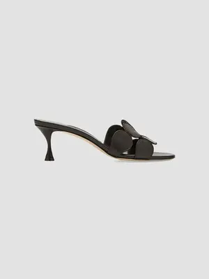 Manolo Blahnik Haribalmu 55mm Leather Mules Black