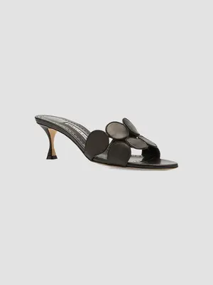 Manolo Blahnik Haribalmu 55mm Leather Mules - Black
