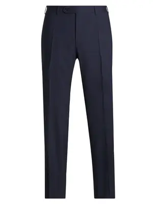 Canali Stretch Wool Trousers - Blue