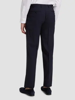 Canali Stretch Wool Trousers - Navy