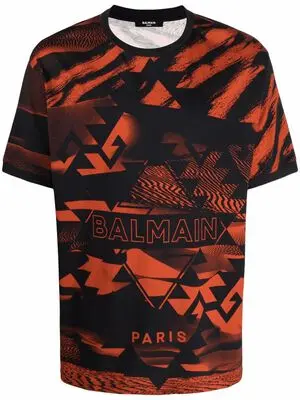 Men's Black Orange Print