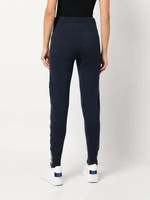MADISON MAISON Laminated-stripe Cashmere Trousers - Blue