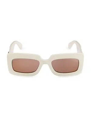 Gucci 53mm Rectangular Sunglasses Ivory