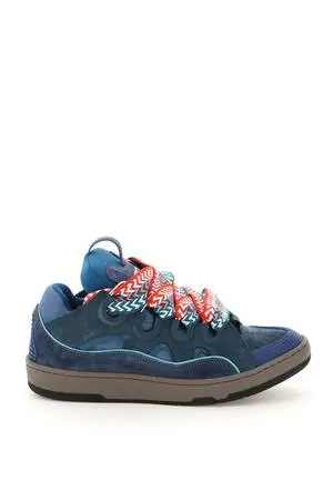 LANVIN LANVIN CURB SNEAKERS 45 Blue Leather, Technical Blue