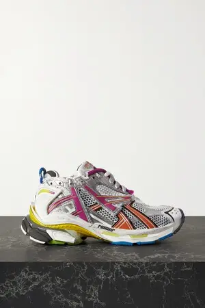 Balenciaga Runner Rubber-Trimmed Mesh And Nylon Sneakers - Silver