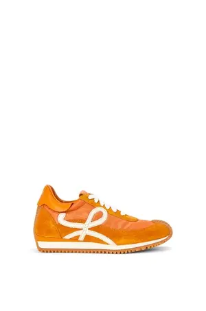 Loewe Luxury Flow Runner In Suede And Nylon Copper Orange