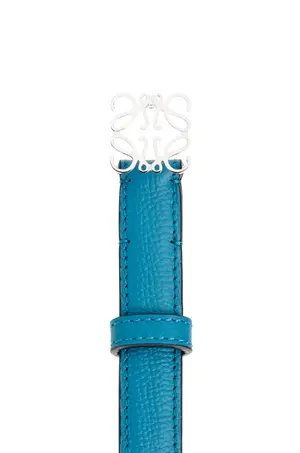 Loewe LOEWE Anagram Buckle Pebble Grain Leather Belt Lagoon Blue/palladium