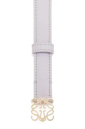 Loewe LOEWE Anagram Buckle Pebble Grain Leather Belt Slate Grey/gold