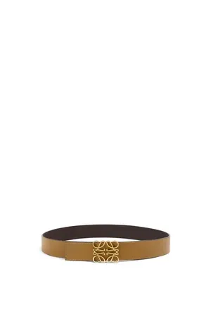 Loewe LOEWE Reversible Anagram Belt Chocolate/ochre/gold