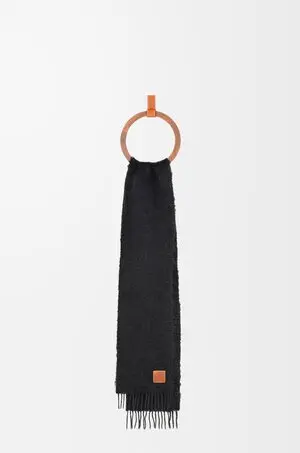 Loewe Scarf In Mohair And Wool - Black
