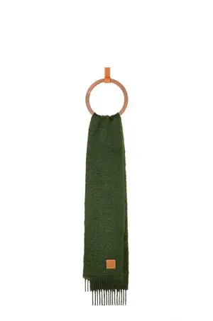 Loewe Scarf In Mohair And Wool Forest Green