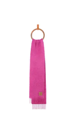 Loewe Scarf In Mohair And Wool Shocking Pink