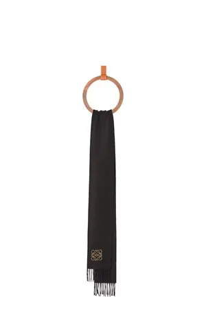 Loewe Scarf In Wool And Cashmere Black/navy Blue