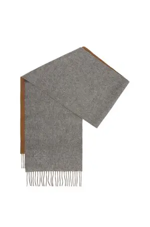 Loewe Scarf In Wool And Cashmere Brown/grey