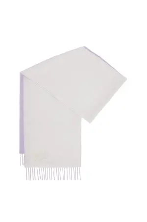 Loewe Scarf In Wool And Cashmere Purple/white