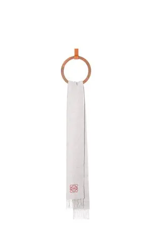 Loewe Scarf In Wool And Cashmere White/grey