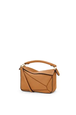 Loewe Luxury Mini Puzzle Bag In Soft Grained Calfskin Light Caramel