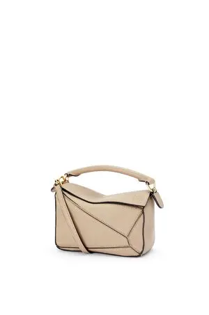 Loewe Luxury Mini Puzzle Bag In Soft Grained Calfskin Sand