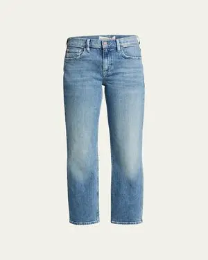 Lafayette 148 New York High Rise Straight Ankle Reeve Jean - Faded Skyline