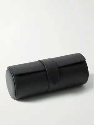 Smythson Panama Cross-grain Leather Watch Roll
