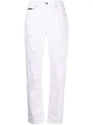 Dolce & Gabbana Distressed Boyfriend Jeans - White