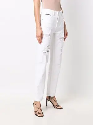 Dolce & Gabbana Distressed Boyfriend Jeans - White
