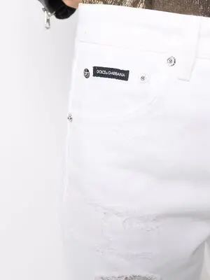 Dolce & Gabbana Distressed Boyfriend Jeans - White