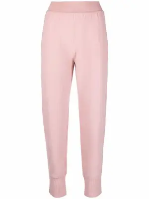 Alberta Ferretti Ribbed-detailing Knitted Track Pants - Pink