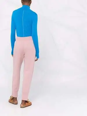 Alberta Ferretti Ribbed-detailing Knitted Track Pants