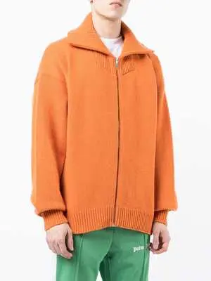 Palm Angels Wool-blend Zipped Cardigan