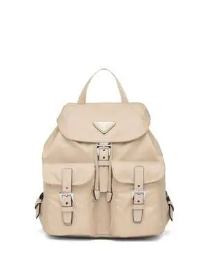 Prada Re-nylon Backpack With Saffiano Details - Neutrals