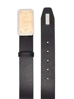 Philipp Plein Logo-plaque Buckle Leather Belt