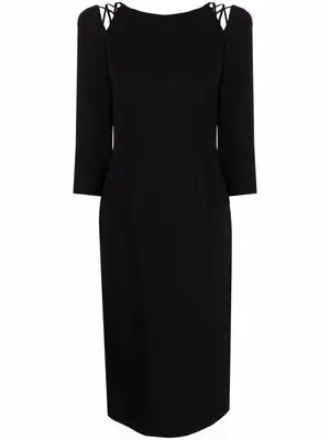 Alberta Ferretti Strap-detail Knee-length Dress - Black