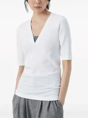 Brunello Cucinelli Monili Chain-embellished T-shirt - White