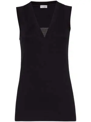 Brunello Cucinelli Monili Chain-embellished Tank Top - Black