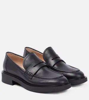 GIANVITO ROSSI Harris Leather Loafers - Black
