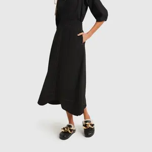 GANNI Heavy Crepe Skirt