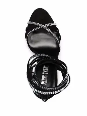 Paris Texas Holly Nicole Crystal-embellished Sandals - Black