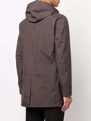 Herno Hooded Zip-up Raincoat - Brown