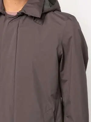 Herno Hooded Zip-up Raincoat - Brown