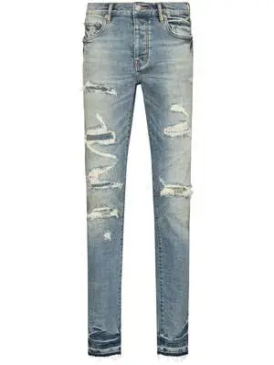 PURPLE BRAND P001 Vintage Distressed-finish Skinny Jeans - Blue