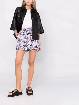 Remain Birger Christensen Paperbag Waist Abstract Pattern Shorts