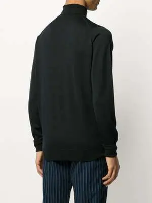 John Smedley Wool Roll Neck Jumper - Black