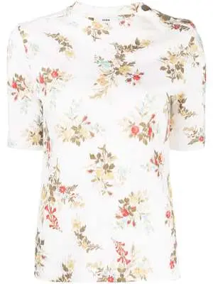 Erdem Sofia Floral-print Top - White