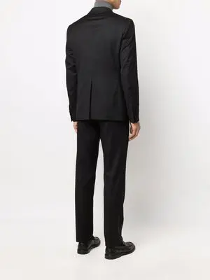 Tagliatore Fitted Double-breasted Suit - Black