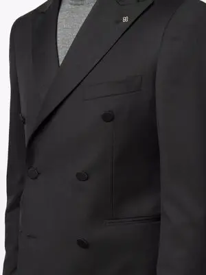 Tagliatore Fitted Double-breasted Suit - Black