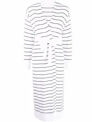 Fabiana Filippi Striped Long Cardigan - White