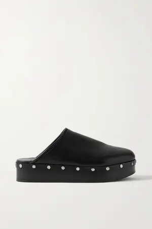 Co Studded Platform Leather Clogs