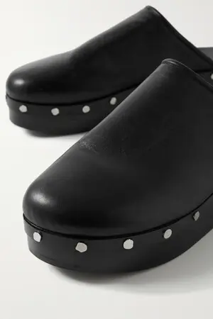 Co Studded Platform Leather Clogs